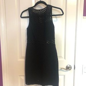 Dresses | Black Mesh Dress With Holey Texturecover | Poshmark